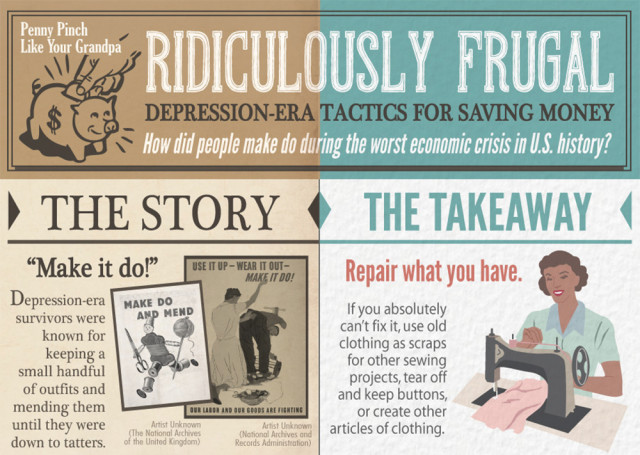 Infographic: Great Depression Era Tactics for Saving Money | RECOIL OFFGRID